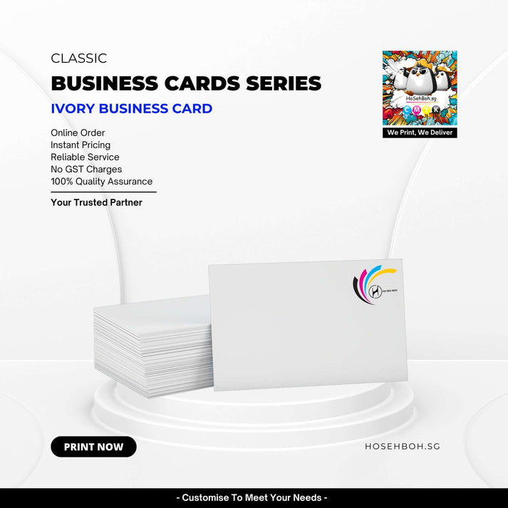 Ivory Business Card Printing Service | Custom Size Available – Ho Seh Boh